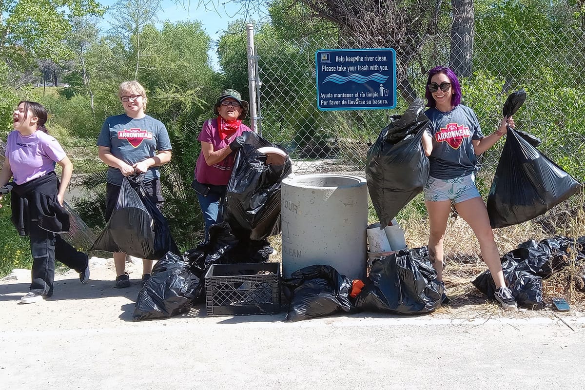 Celebrating Earth day with a Santa Ana River clean up