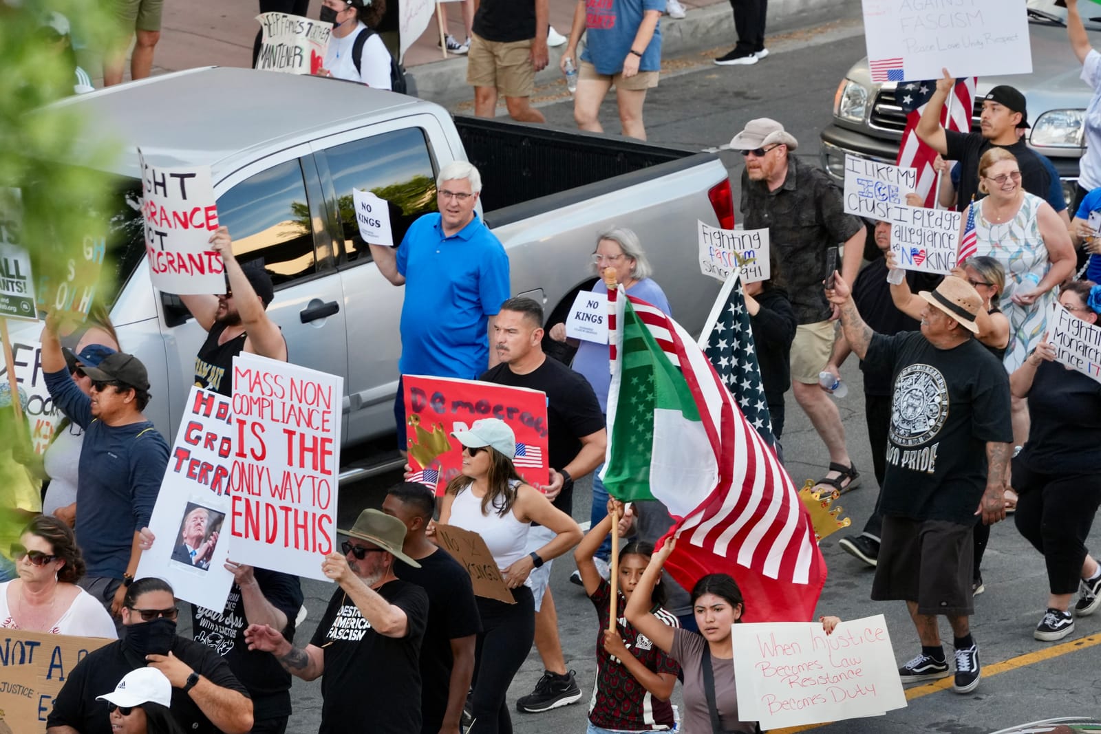 Thousands Join 'No Kings Day' Protest in Downtown Riverside