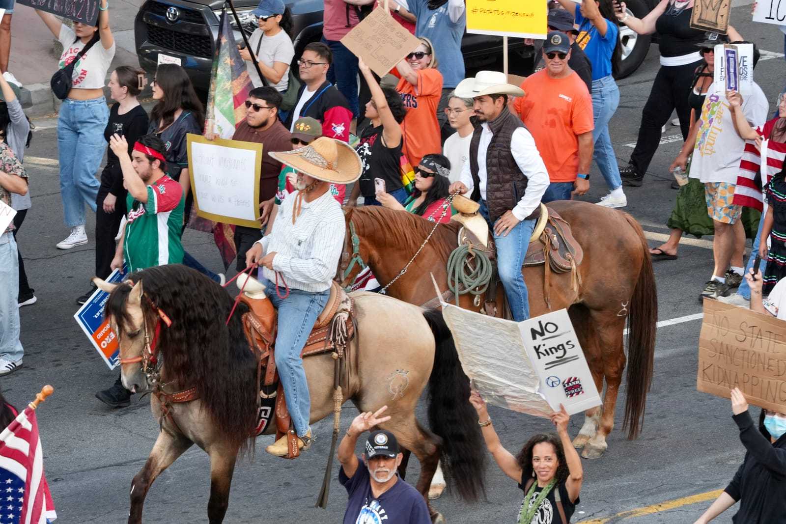 Thousands Join 'No Kings Day' Protest in Downtown Riverside